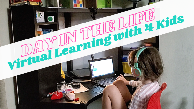 A Day in the Life of Virtual Learning with Four Kids | COVID E-Learning