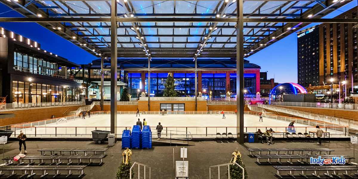 Ice Skating Rink in Downtown Indy at Gainbridge Fieldhouse - Indy with Kids